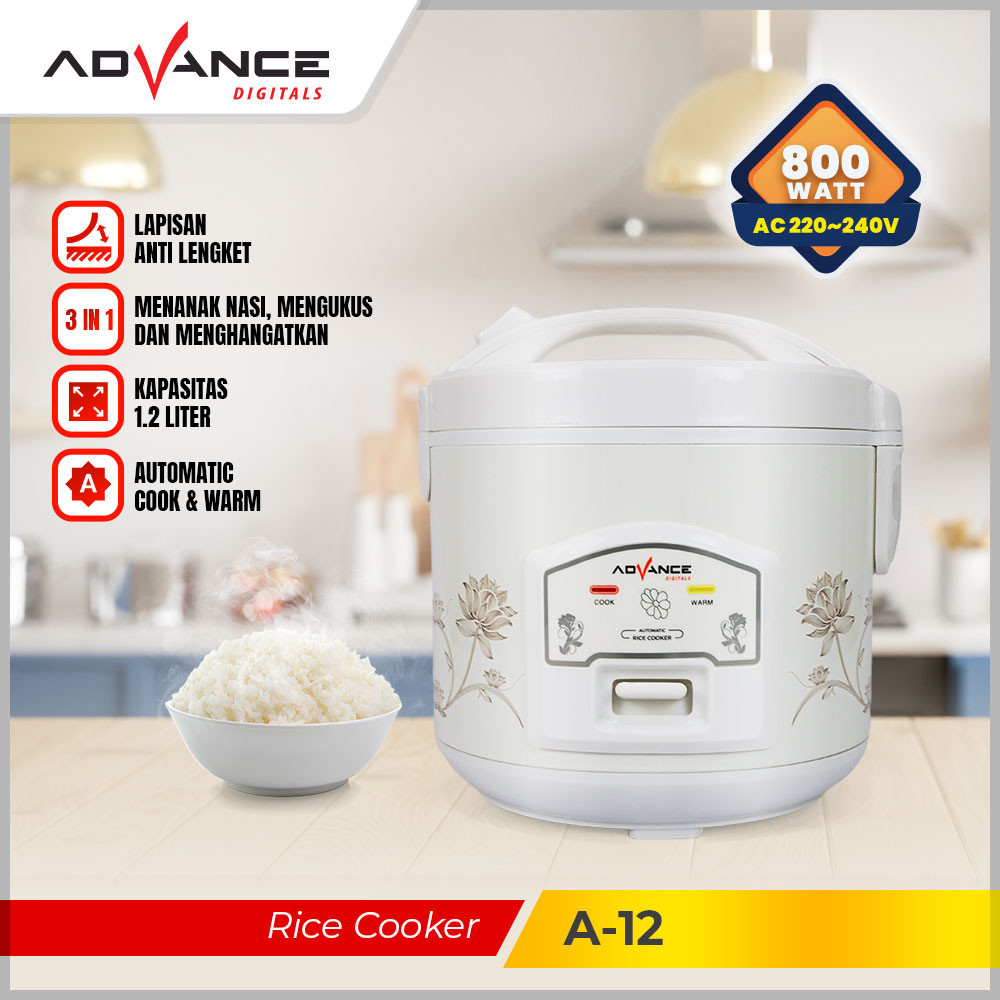 Jual Advance A-12 Rice Cooker Mini 1.2L Penanak Nasi Serbaguna 3 in 1 ...