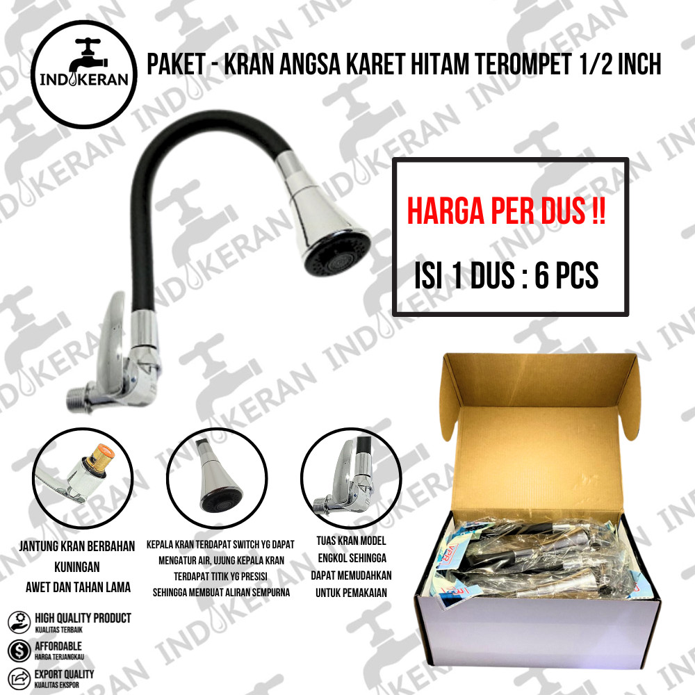 Jual 1 BOX Kran Angsa Karet Hitam Terompet - 6 PCS | Shopee Indonesia