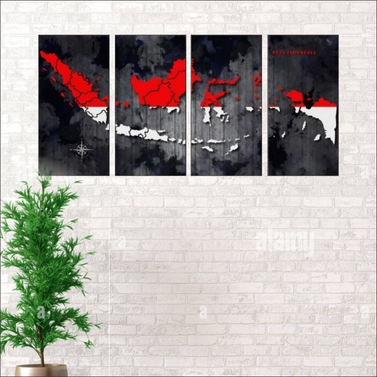 Jual Poster dinding 60x30 peta indonesia Hiasan dinding aesthetic 1 set ...
