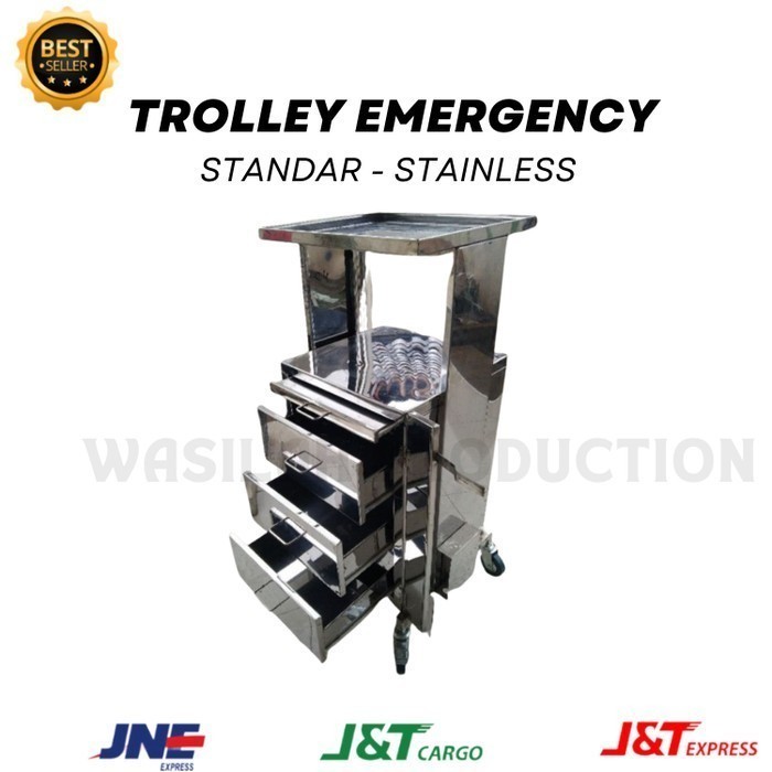 Jual TROLLEY EMERGENCY STANDAR STAINLESS || TROLLEY EMERGENCY BESI || TROLLEY EMERGENCY DELUXe ...