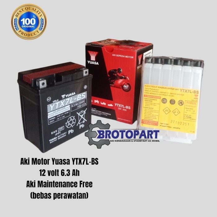 Jual Aki Motor Honda New CBR 250R Original Yuasa YTX7L BS MF Aki Kering | Shopee Indonesia