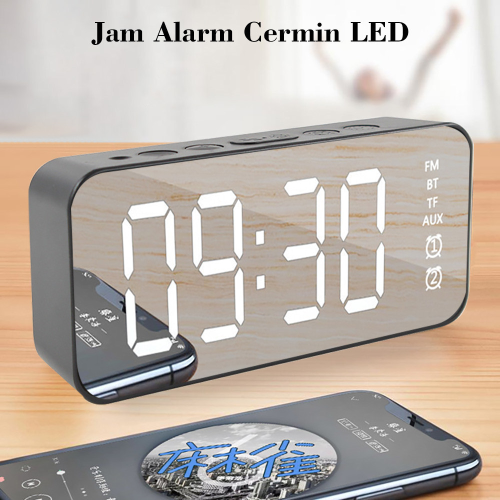 Jual Jam Meja Digital Led Weker / Digital Alarm Clock Mirror Jam alarm ...
