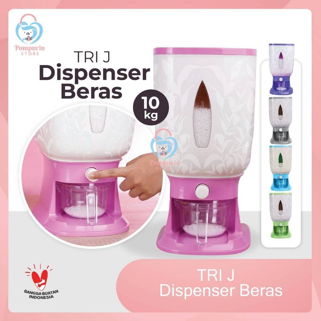 Jual TRI J - Dispenser Beras 10kg - Tempat Penyimpanan Beras (Rice Box ...