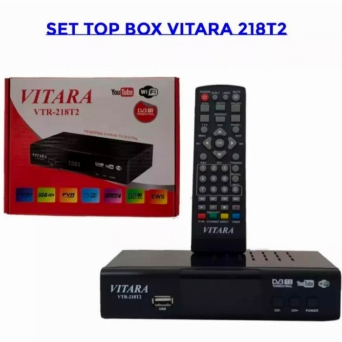 Jual Premium Set Top Box Smart STB DVB-T2 VITARA VTR-218T2 TV Digital Youtube Ready | Shopee ...