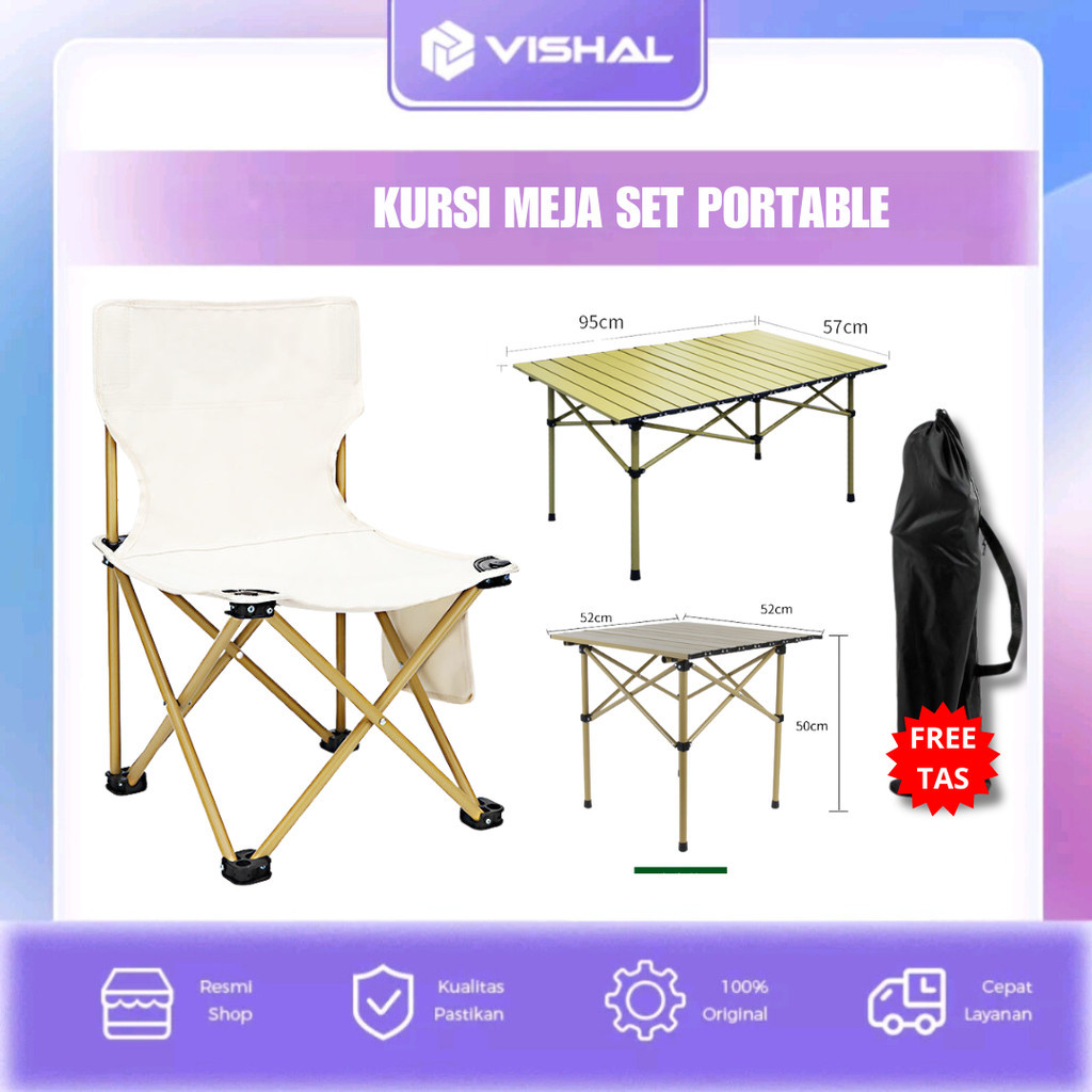 Jual VISHAL Kursi Lipat Camping Outdoor Portable Meja Lipat Kemping ...