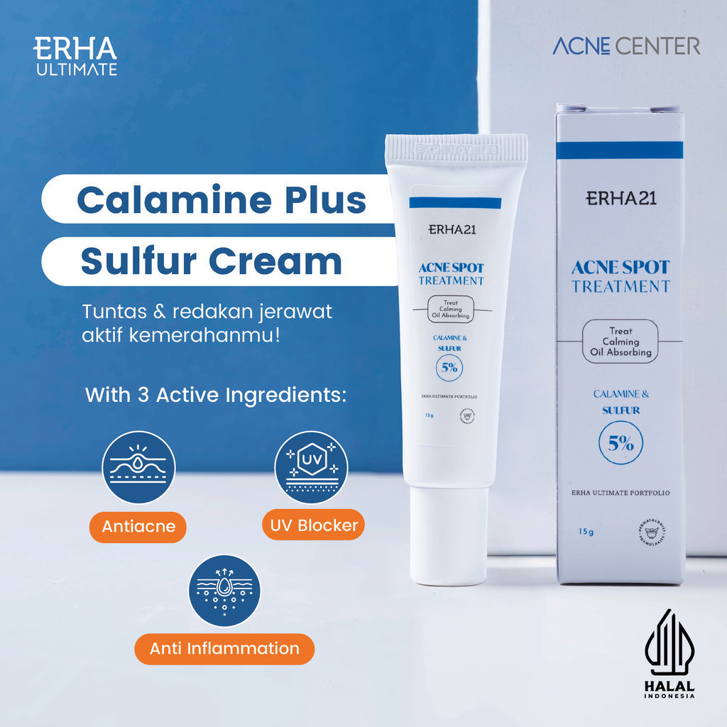 Jual ERHA21 Acne Spot Treatment Calamine & Sulfur 5% | Shopee Indonesia