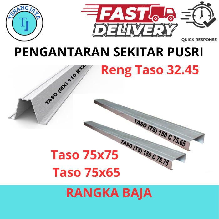 Jual Rangka Baja Ringan Taso 75x65 / 75x75 / 75x100 / Reng Taso 32.45 ...