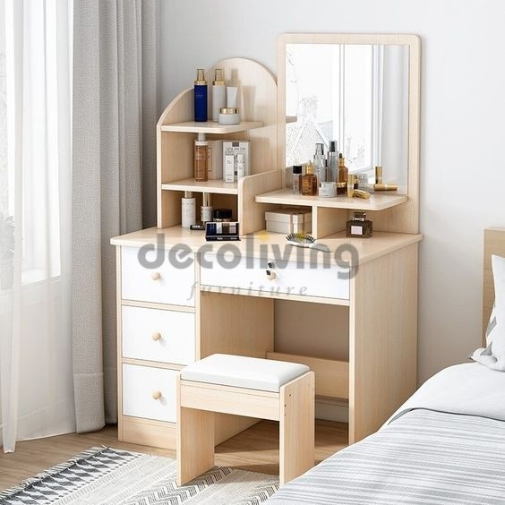 Jual Meja Rias/Meja Make Up Minimalis Lengkap Dengan Cermin Dan Kursi ...