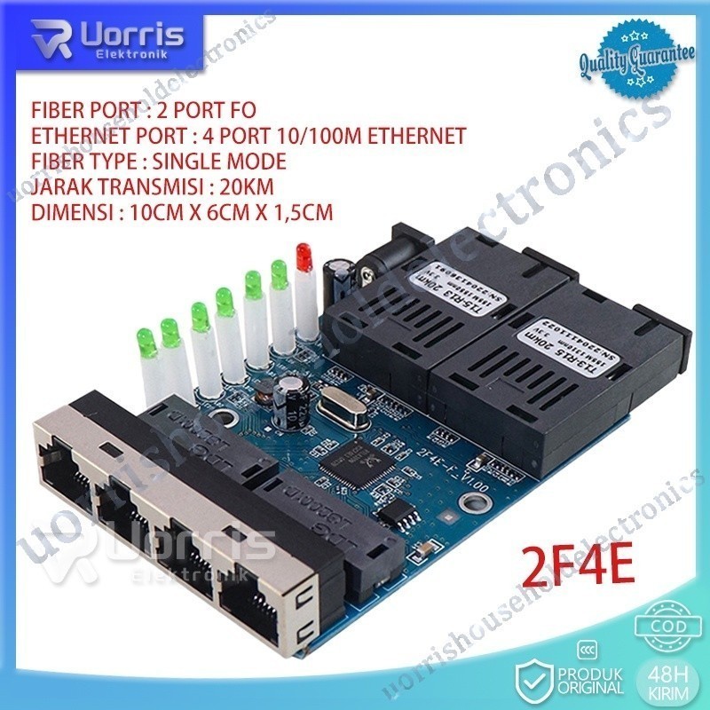 Jual Switch Media Converter 2 Fo 4 Lan Htb 2F4E Switch Support Poe 10/100M Power Single Mode ...