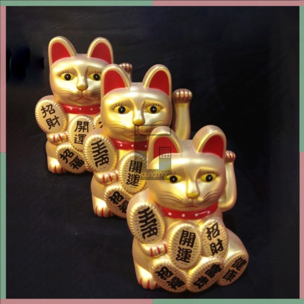 Jual Pajangan Patung Hiasan Kado Hadiah Boneka Kucing Hoki Lucky Cat ...