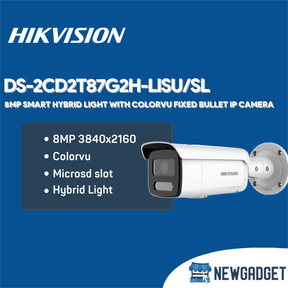Jual HIKVISION DS-2CD2T87G2H-LISU/SL 8MP SMART HYBRID LIGHT COLORVU MICROSD UPTO 512GB BULLET IP ...
