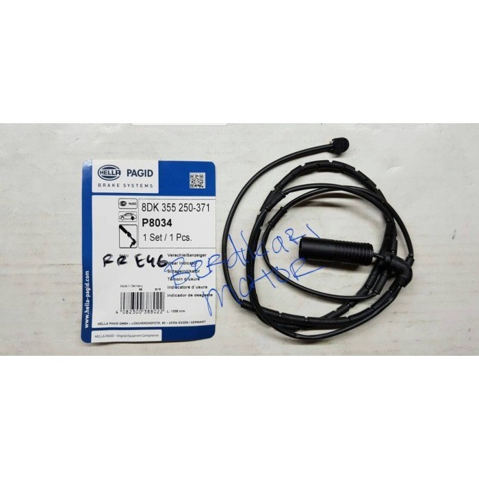 Jual sensor rem belakang bmw e46 merk hella pagid atau brake sensor ...