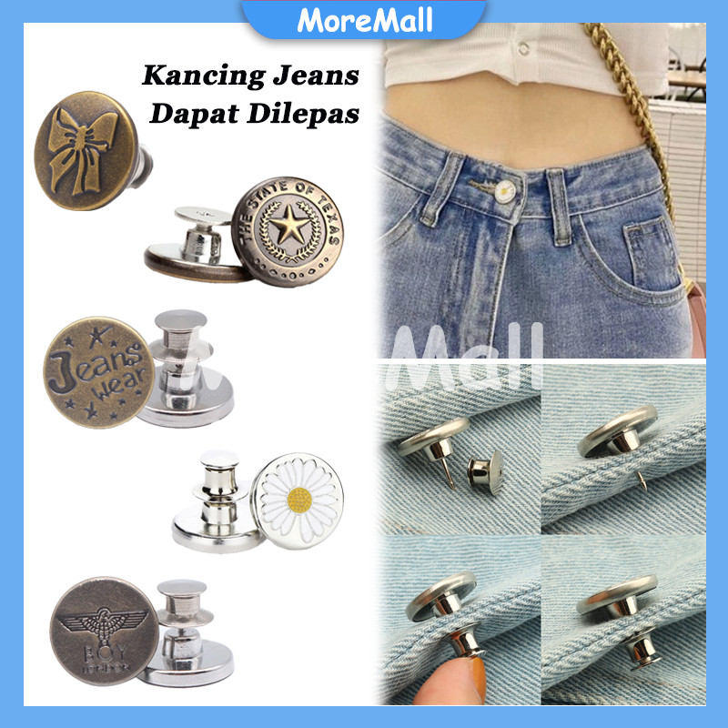 Jual 7Pcs Kancing Pengecil Jeans Unisex /Kancing Jeans Dapat Dilepas ...