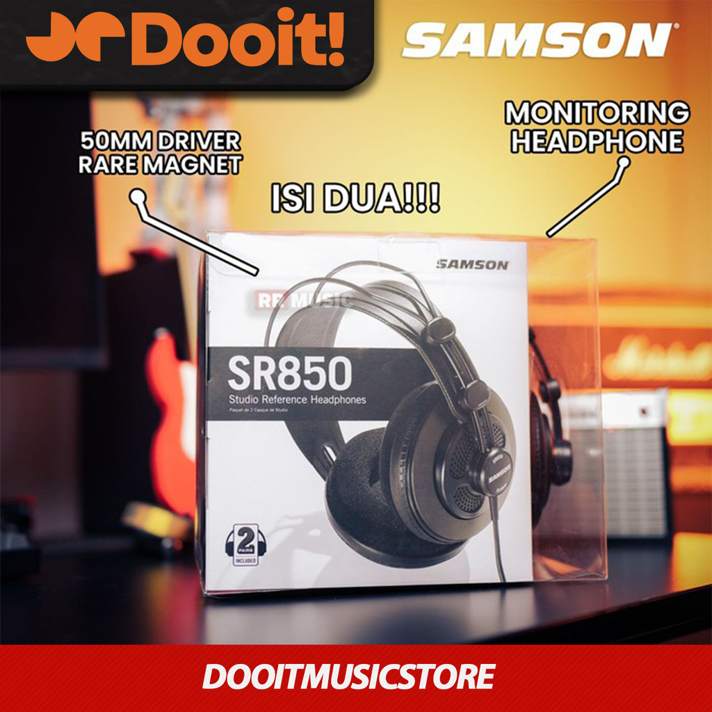 Jual Headphone Monitor Samson SR850 Dual Pack Professional Studio, Isi ...