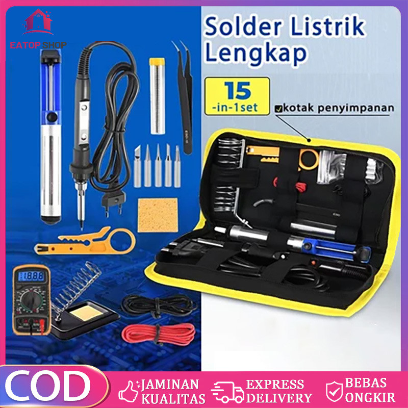 Jual Set Solder Listrik Lengkap Dengan Multimeter Iron Tool Kit 220V 60W/Solder Listrik Murah ...