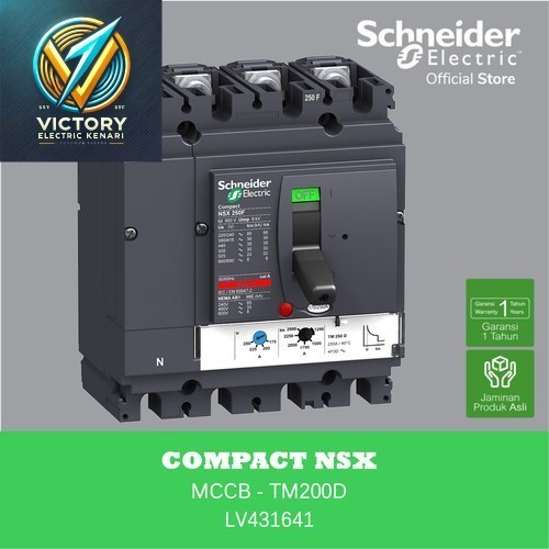 Jual MCCB NSX250H 4P 140-200A 70kA 4POLE TM200D LV431681 SCHNEIDER ...