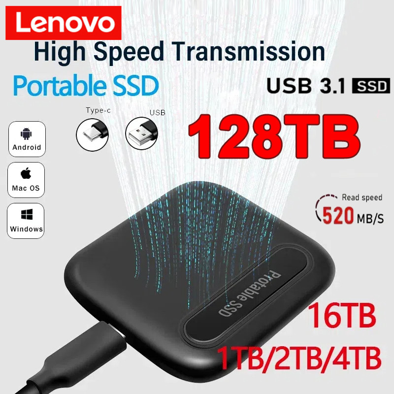 Jual Lenovo Hard Disk Original External Hard Drive 1TB 2TB USB3.1 Drive ...