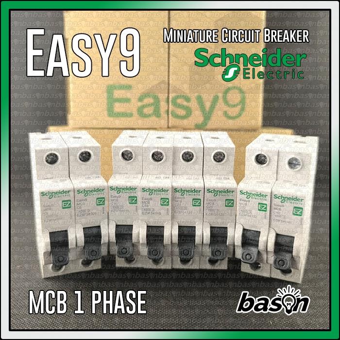 Jual SCHNEIDER MCB Easy9 1Phase 4A 6A 10A 16A 20A 25A 32A 40A - miniature circuit breaker 1P ...