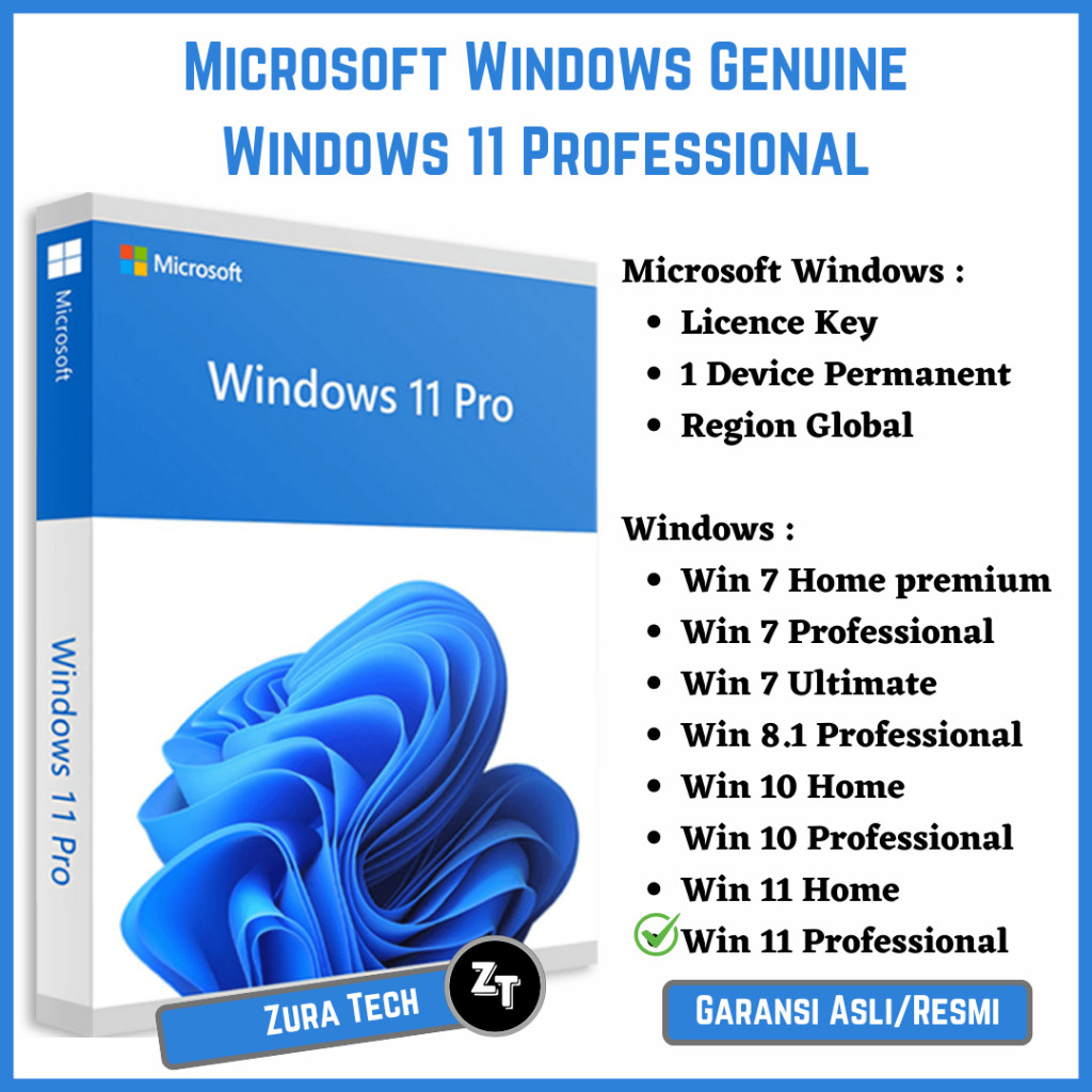 Jual Win 11 Pro Original Licence Key RETAIL / OEM Permanen Microsoft ...