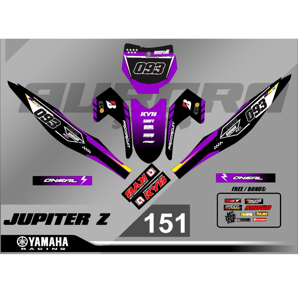 Jual Decal Rbt Jupiter Z Burhan Rbt Bebek Modif Supermoto Yz Crf Klx Kx ...