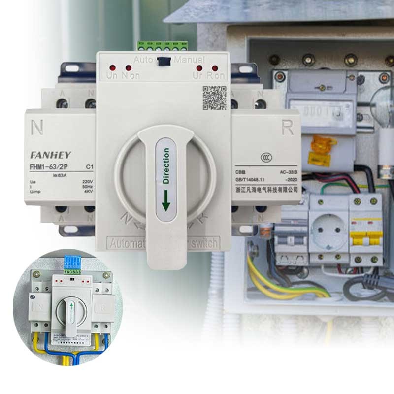 Jual Automatic Transfer Switch ATS 2P 63A 220V Dual Power Auto Otomatis PLN Genset Inverter ...