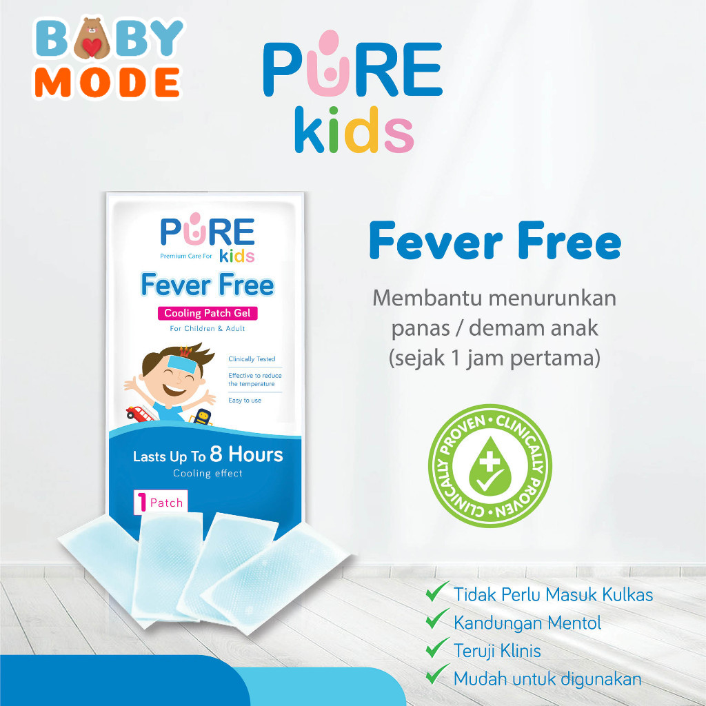 Jual PURE KIDS Fever Free | Kompres Penurun Panas Badan Demam Untuk ...