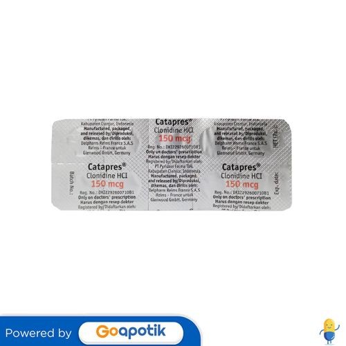 Jual Catapres 150 Mcg Strip 10 Tablet | Shopee Indonesia