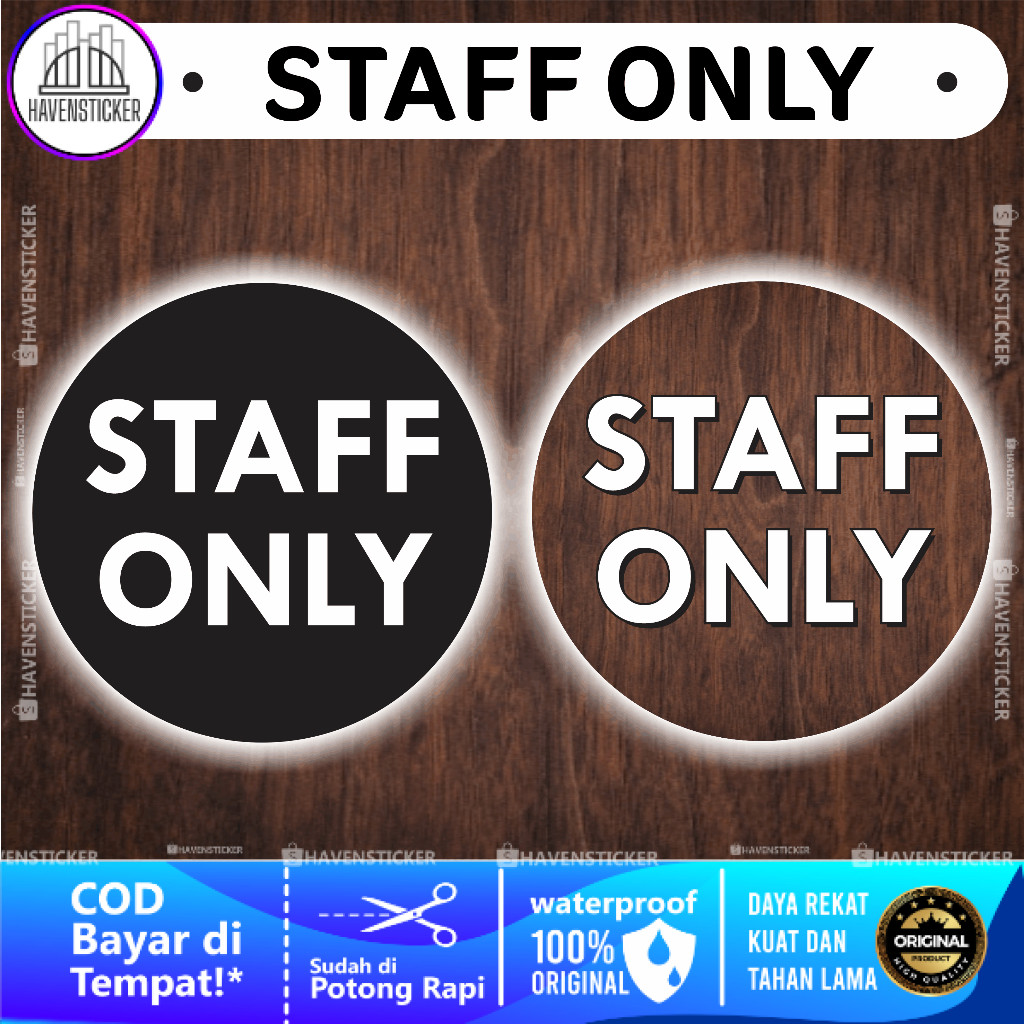 Jual Stiker Vinyl Staff Only Laminasi Kilat | Shopee Indonesia