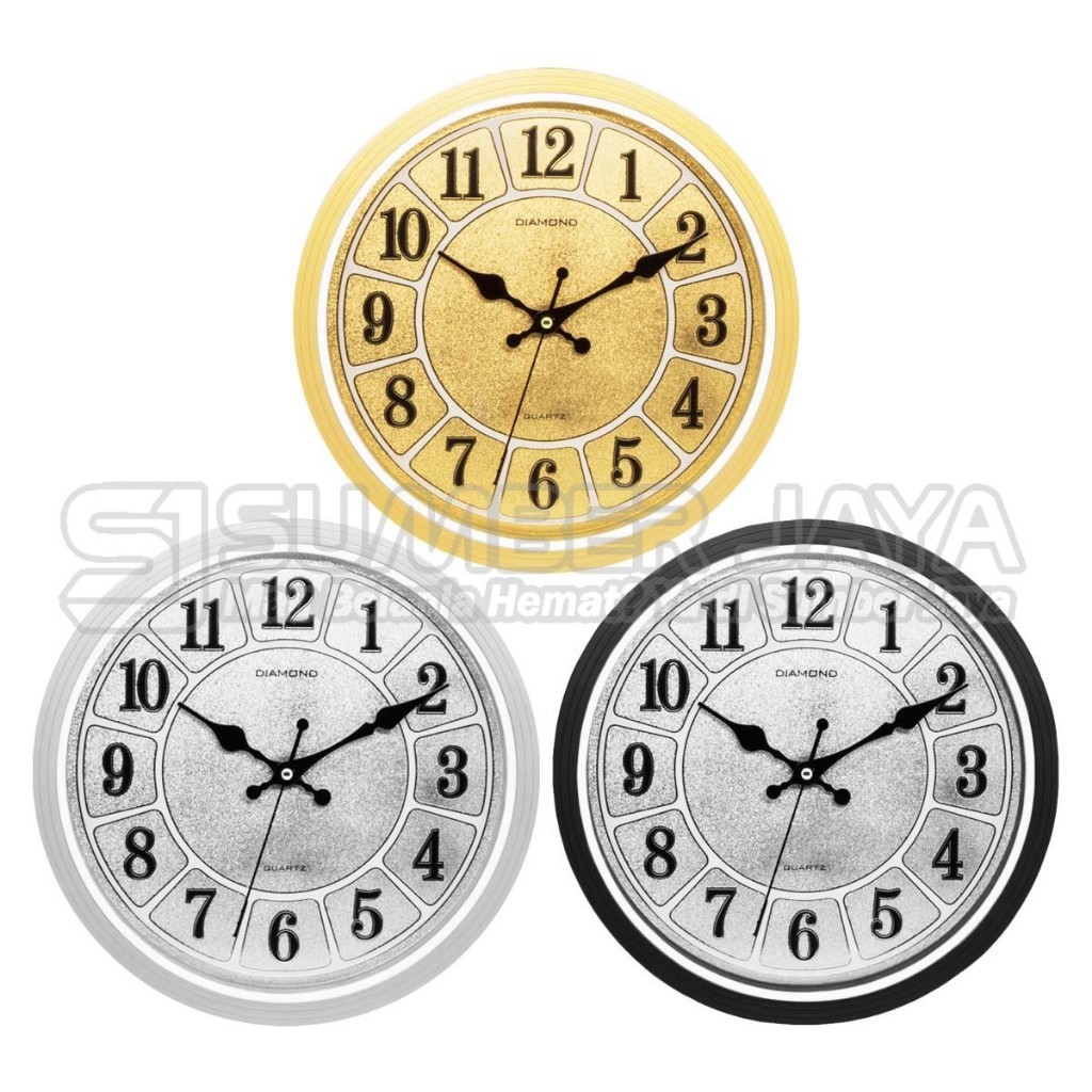 Jual Jam Bulat Diamond M321-4 Sweep Jam Dinding Bulat Rumah Diamond ...