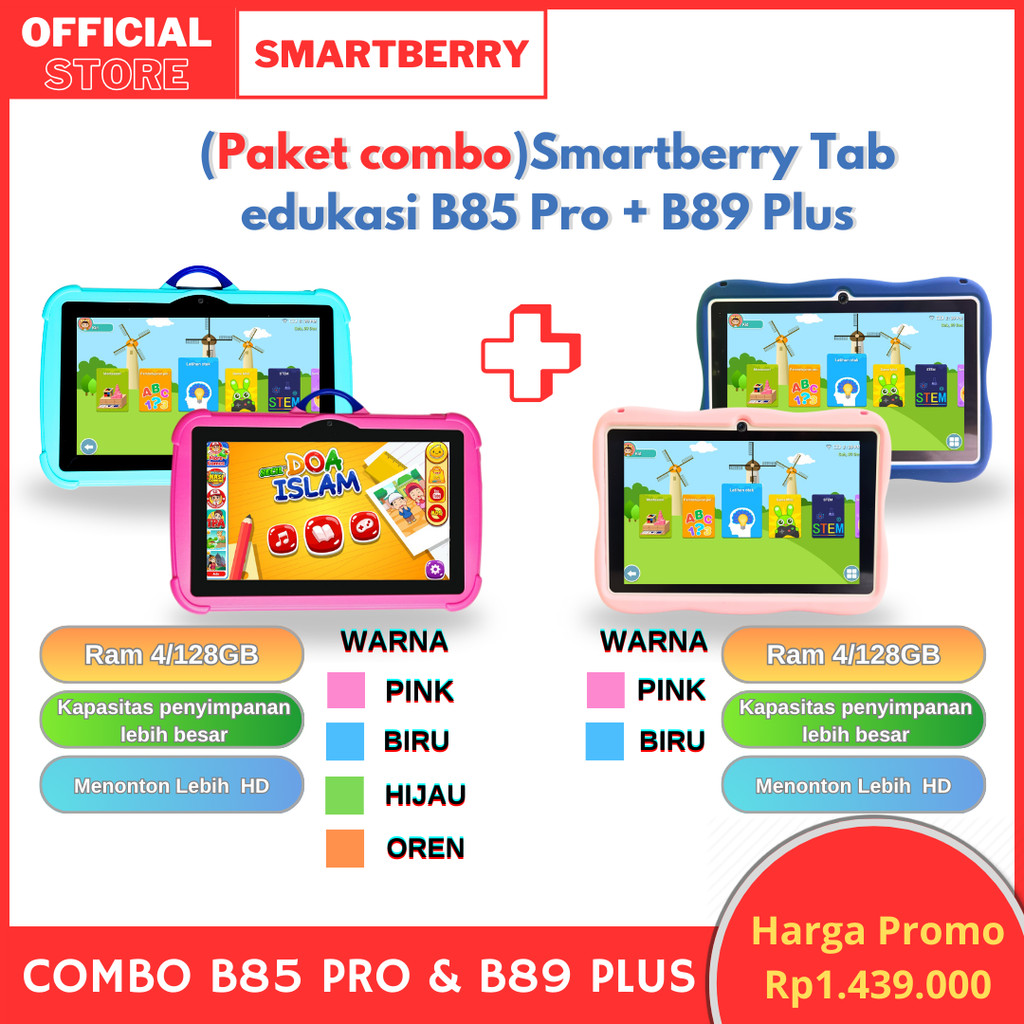 Jual (Paket combo) Smartberry Tab edukasi B85 Pro + B89 Plus,Banyak ...