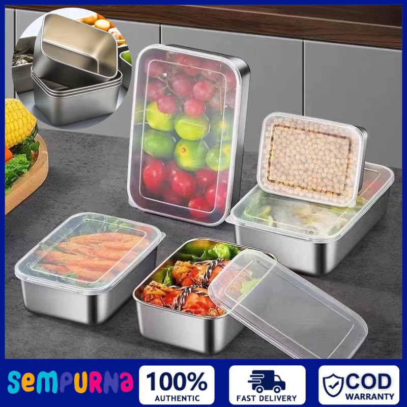Jual Tempat Wadah Makanan Kontainer Makanan Sayuran Food Box Stainless ...