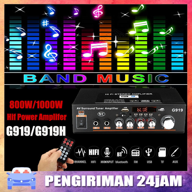 Jual Penguat Audio Bluetooth G919H Home Theater FM 1000W Sistem Suara ...