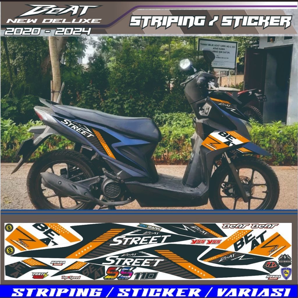 Jual Striping stiker motor beat new deluxe variasi street stiker beat ...