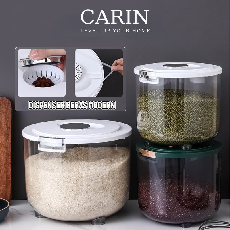Jual 5/10/15KG Rice Storage Box / Kotak Beras Transparan Dispenser ...