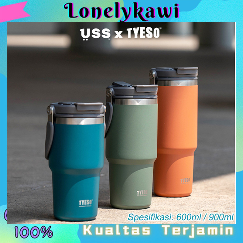 Jual USS x Tyeso Tumbler Coffee Mug 900 ml Aesthetic Korea Kantoran Tahan Dingin 24 Jam Mudah Di ...