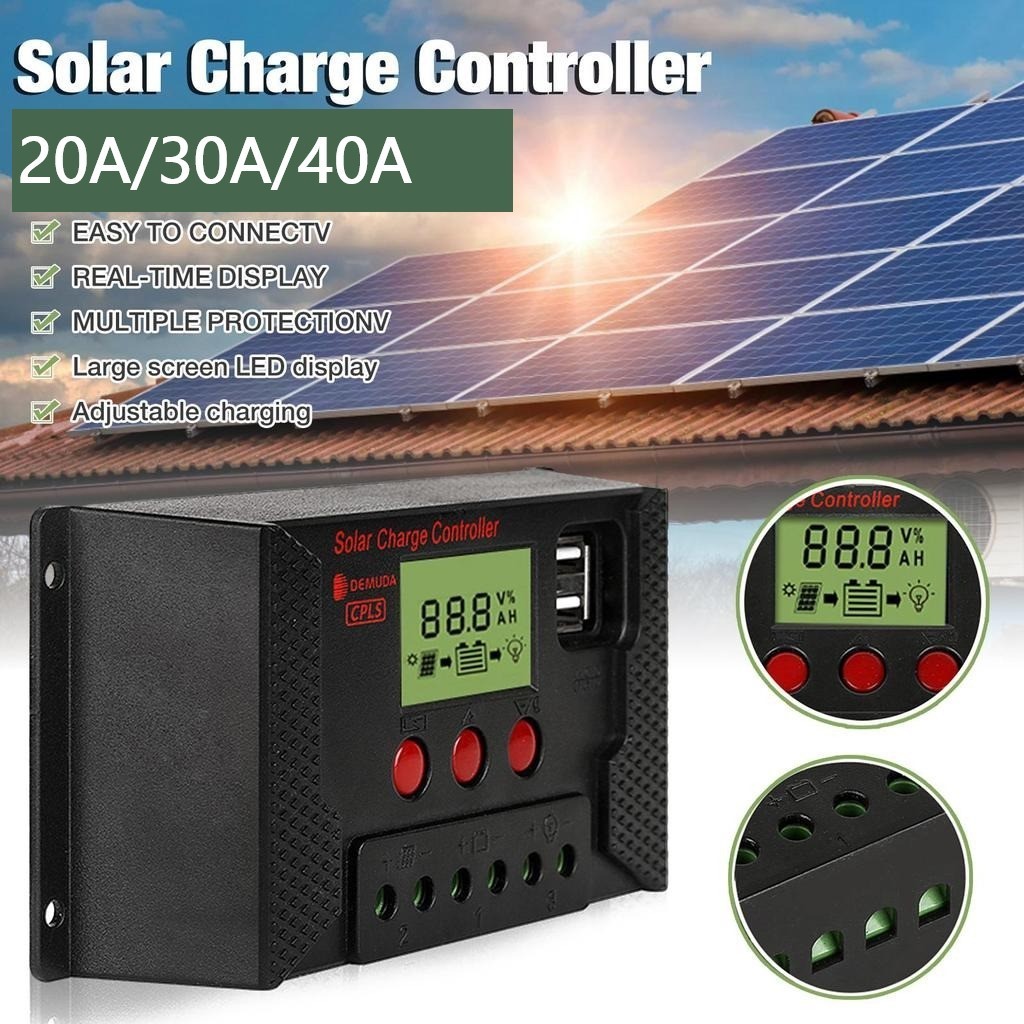 Jual SMART DEMUDA Solar Charge Controller PWM Automatic Recognize 12V/24V 20A - CPLS - Black ...