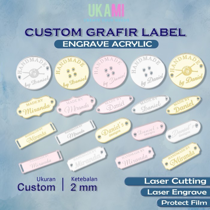 Jual Custom Label Hijab Akrilik - Merk Jilbab Acrylic Logo Tag Tas ...