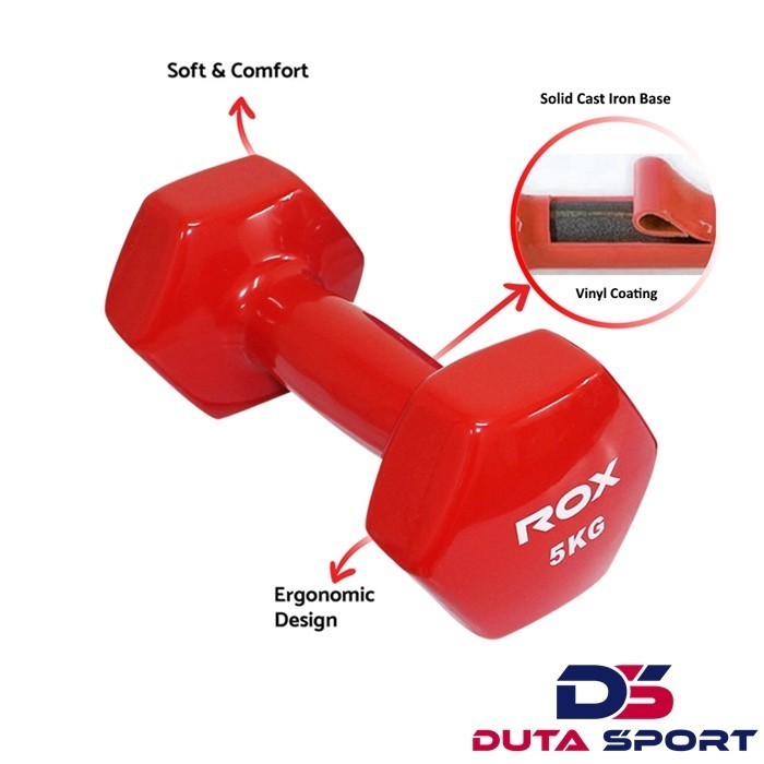 Jual Barbel Mini Vinyl 5 Kg Neoprene Dumbbell Barbell Dumbel ROX ...
