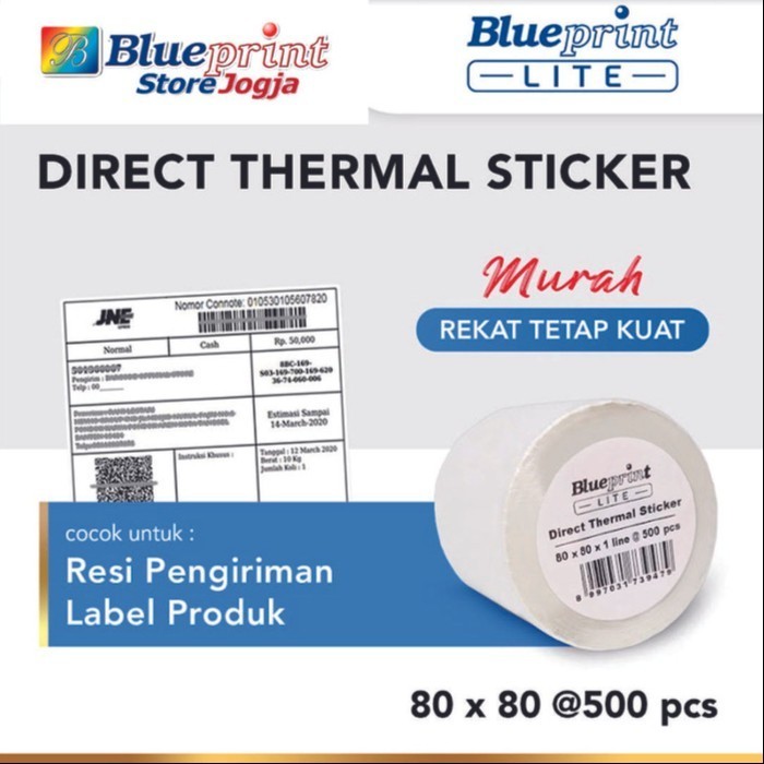 Jual Blueprint Direct Thermal Sticker 80x80x1 Line (500pcs) | Shopee ...