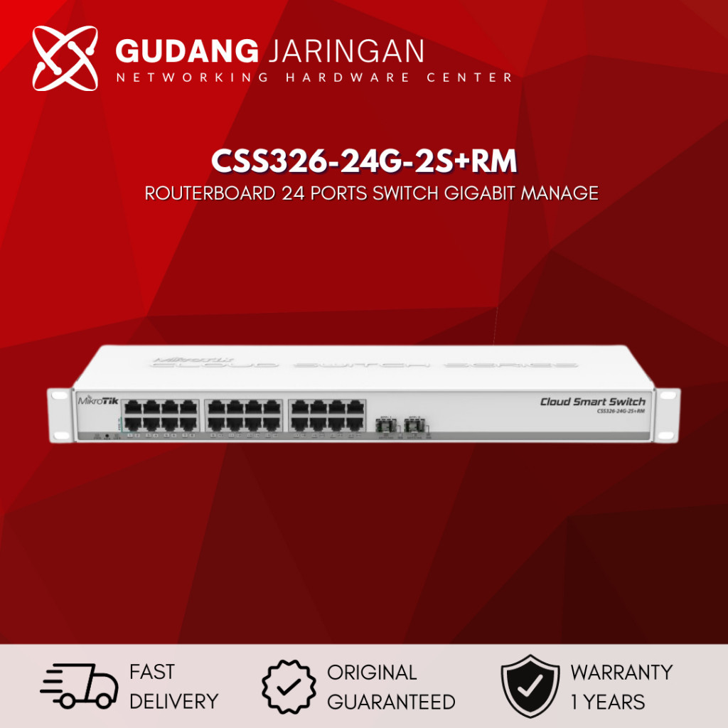 Jual Promo Mikrotik CSS326-24G-2S+RM - Routerboard 24 Ports Switch ...