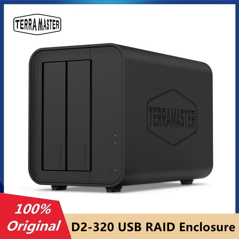 Jual Original TERRAMASTER D2-320 2-bay USB3.2 Gen2 10Gbps External Hard Disk Enclosure USB RAID ...