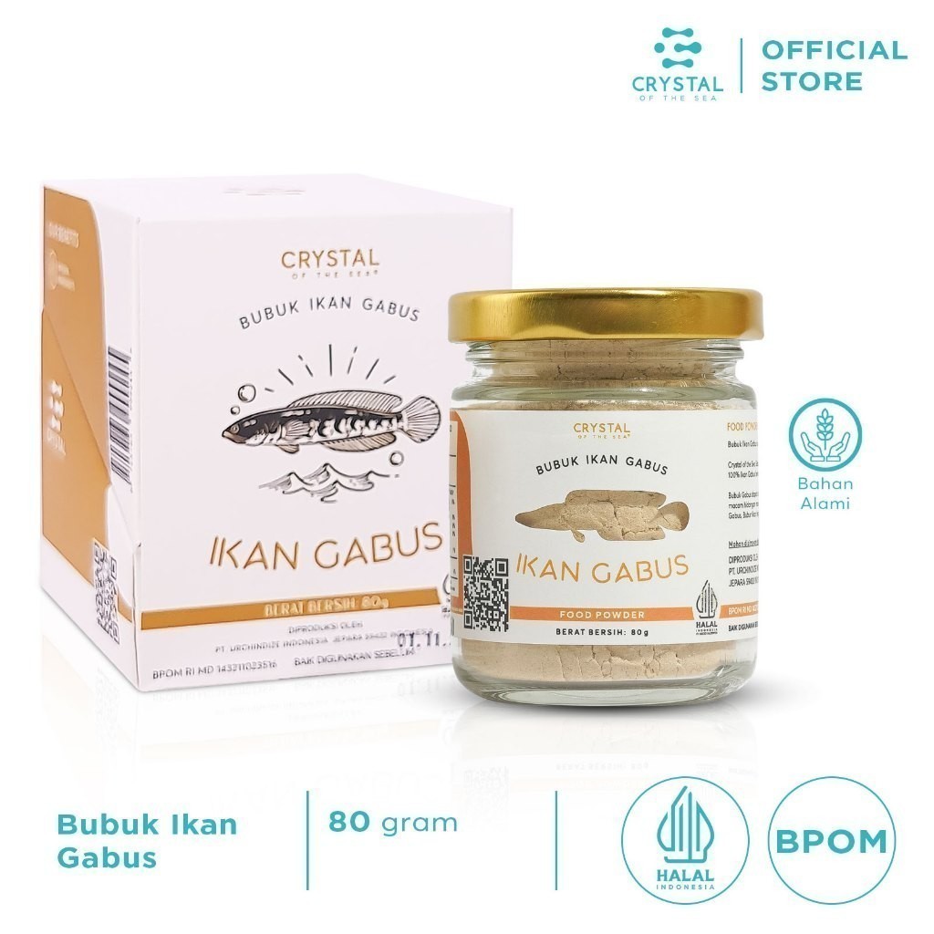 Jual CRYSTAL OF THE SEA Bubuk Ikan Gabus Halal BPOM 80GR Serbuk Tabur ...