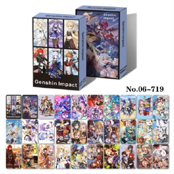 Jual [30Pcs] Pack Photocard Genshin Impact Grid Biru Card Photo Card ...
