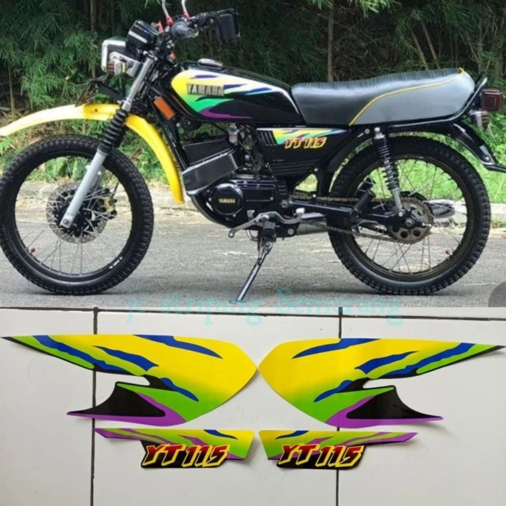 Jual Sticker Striping Standar Yamaha YT 115 Warna Hijau Striping ...