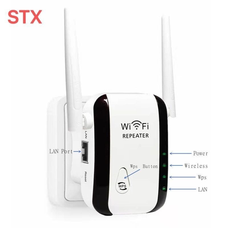 Jual COD WIFI Repeater 300Mbps Wireless WiFi Signal Range Extender Penguat Sinyal 2 Antena STX ...