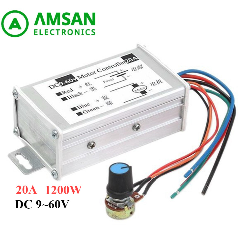 Jual Motor Speed Controller DC9V 12V 24V 48V 60V 20A PWM Motor Speed ...