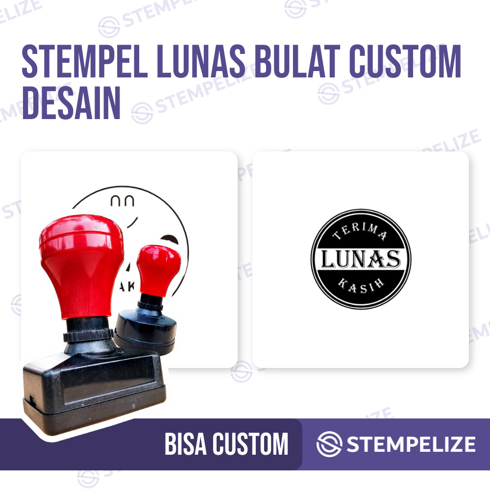 Jual Stempel Lunas Bulat Custom Desain | Shopee Indonesia