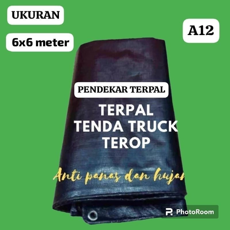 Jual TERPAL A12 WARNA HITAM HITAM UKURAN 6X6 METER 100% original ...