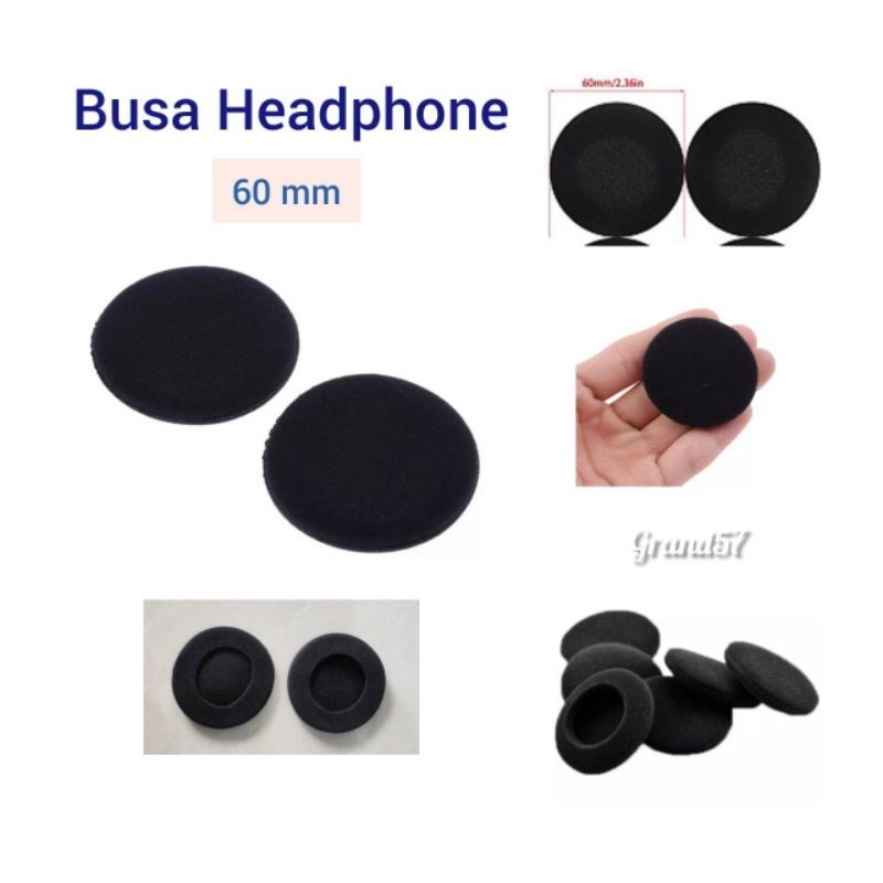 Jual Busa foam sponge 60mm headphone headset earphone spon cover busa ...