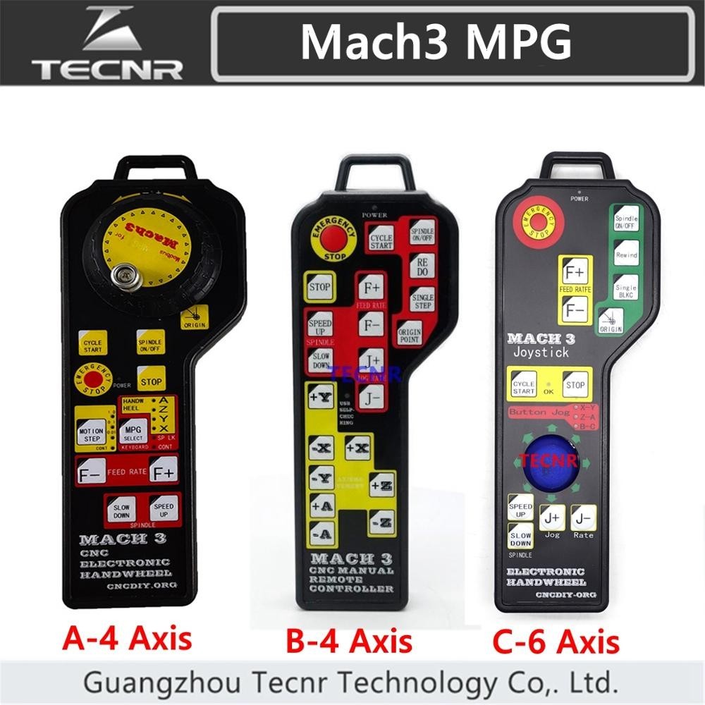 Jual CNC Mach3 4 6 Axis Manual remote Control handwheel USB Pendant DSP ...